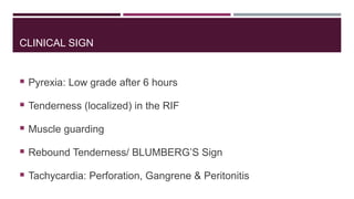 acute appendicitis symptoms, complications, &treatment | PPT