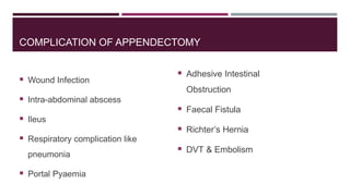 acute appendicitis symptoms, complications, &treatment | PPT