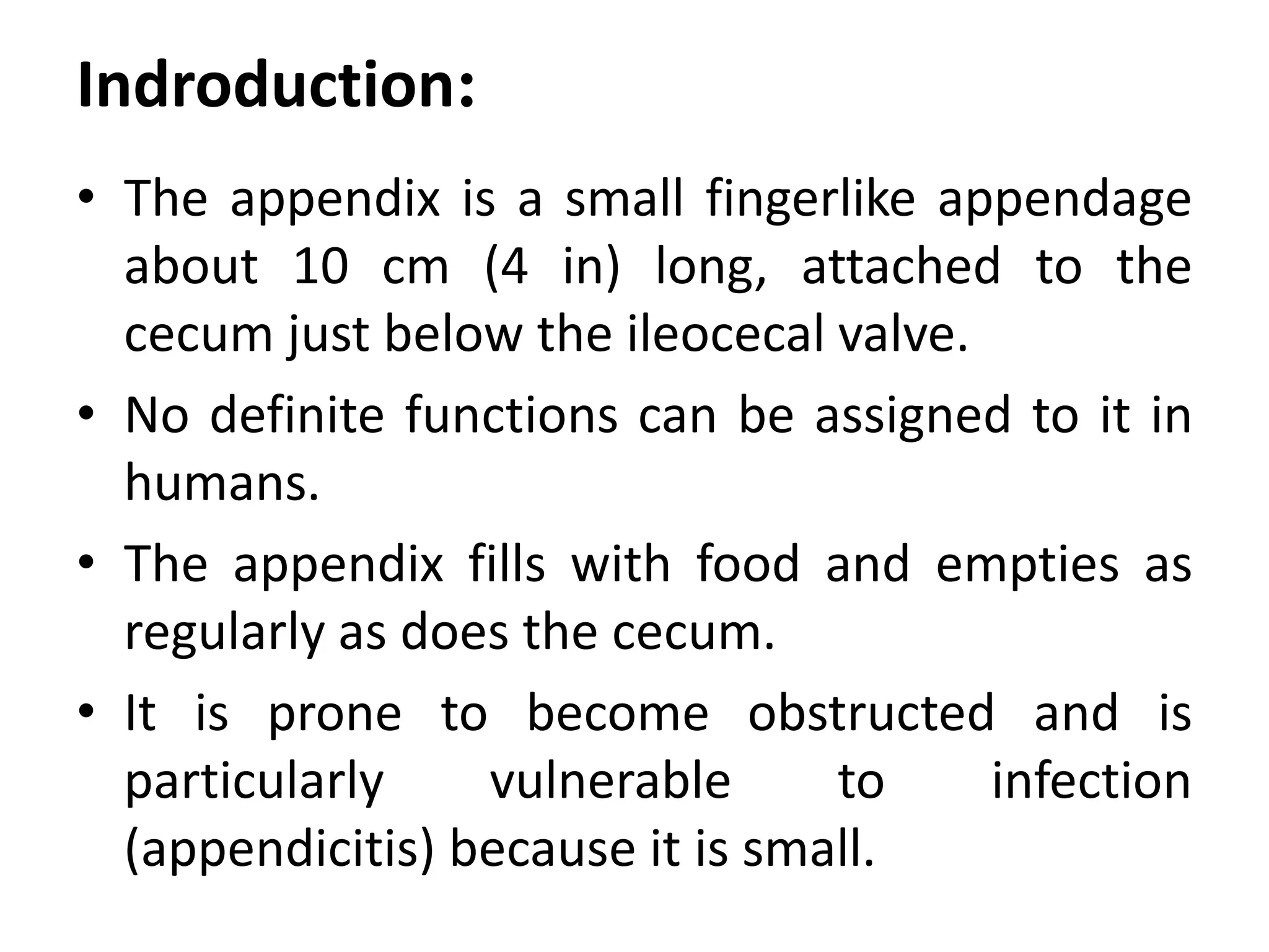 appendicitis in human body an overview .. | PPT