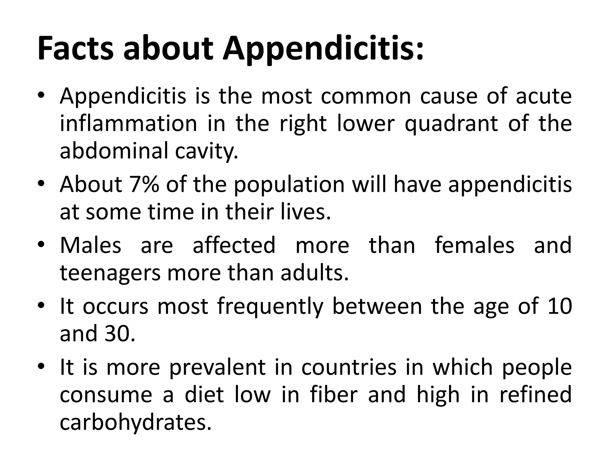 appendicitis in human body an overview .. | PPT