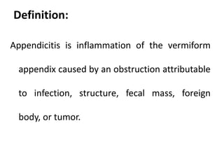 appendicitis in human body an overview .. | PPT