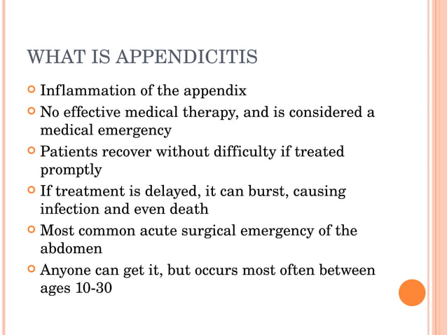 Appendicitis | PPT