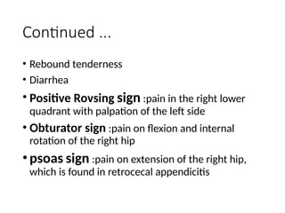 Appendicitis is the inflamation of apemdex | PPTX