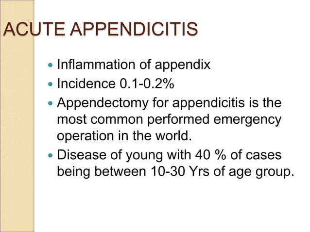 APPENDICITIS clinical sign symptoms and Management.ppt