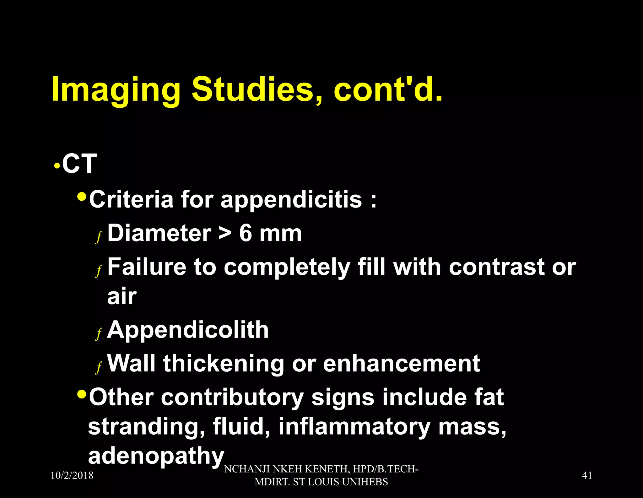 Appendicitis and role of ultrasound scan in diagnosis Nchanji Nkeh Keneth | PDF