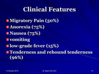 Appendicitis dr. basil tumaini | PPTX