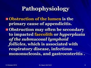 Appendicitis dr. basil tumaini | PPTX | Digestive Disorders | Diseases ...