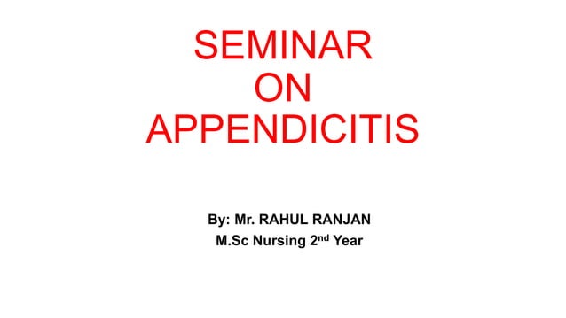 Appendicitis | PPTX