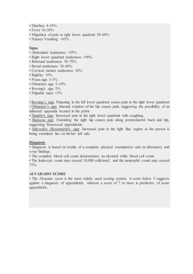 Appendicitis | DOCX