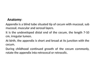 Appendiceitis, Appendecular mass and appendicular diseases .pptx