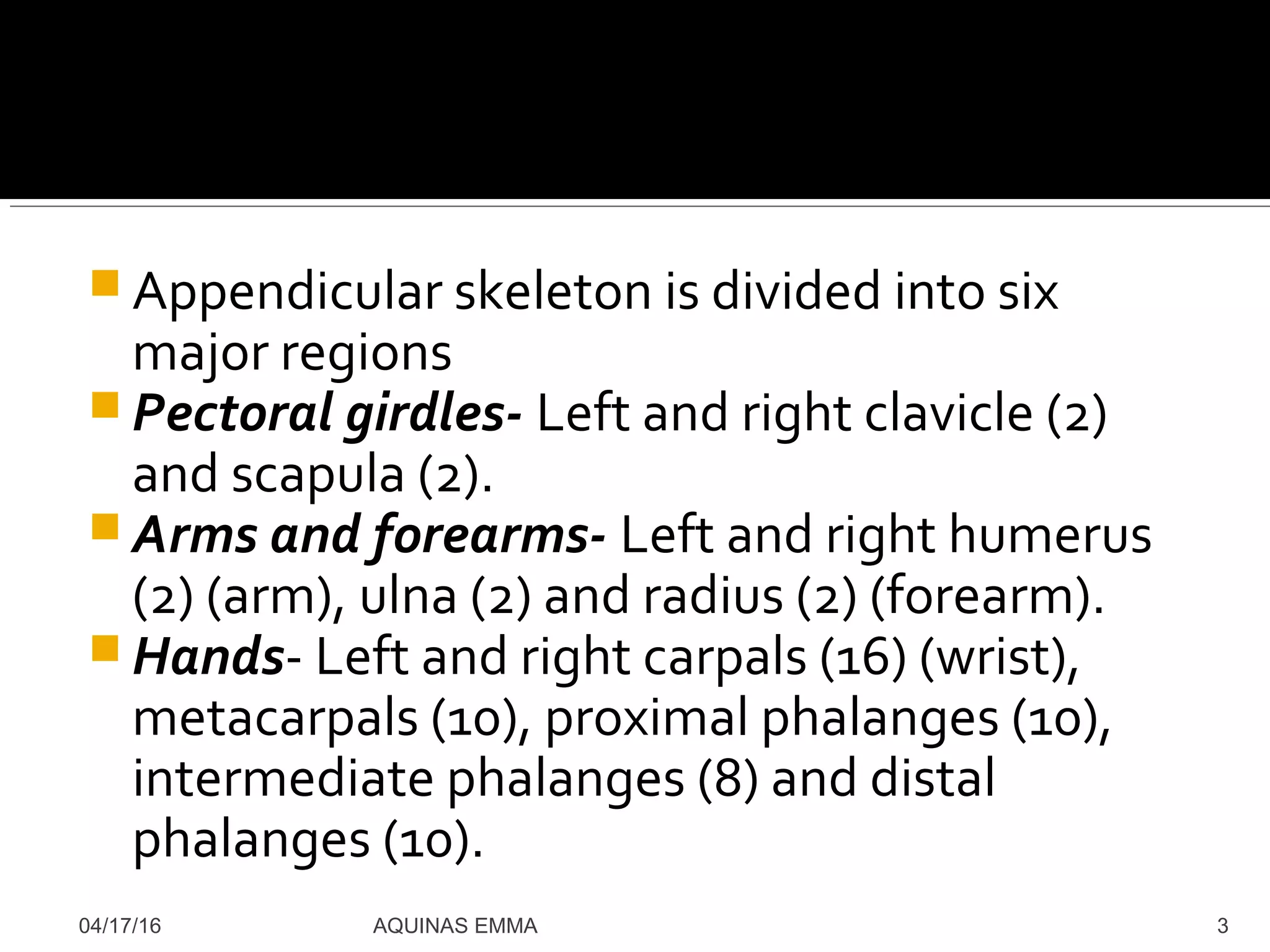 Appendicular skeletal system | PPT