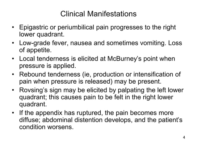 Appendicitis ,pathophysiology and its management | PPT