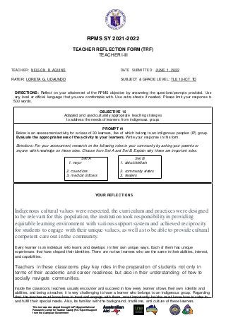 Appendix-4A-Teacher-Reflection-Form-for-T-I-III-for-RPMS-SY-2021-2022 ...