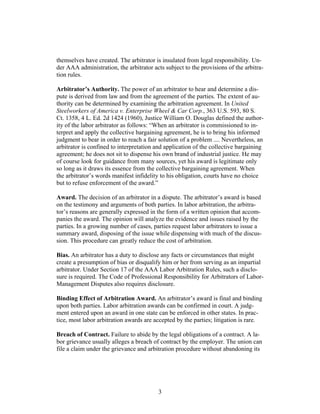 Fundamentals of Labor Arbitration - Glossary of Terms | PDF