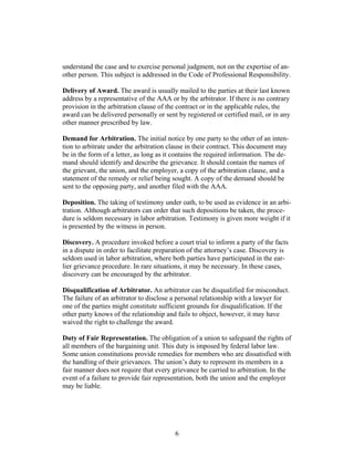 Fundamentals of Labor Arbitration - Glossary of Terms | PDF