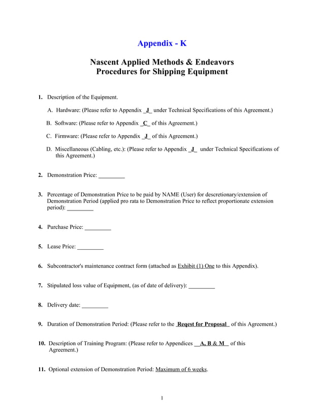 NAME's Drafted Appendix - K | PDF