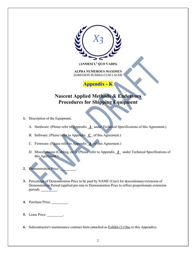 NAME's Appendix - K | PDF