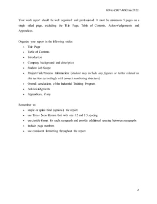 Appendix01 executive summary report format of industrial training fkp ...