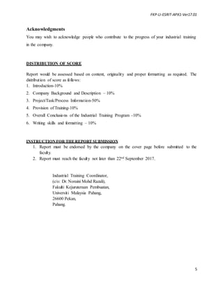 Appendix01 executive summary report format of industrial training fkp ...