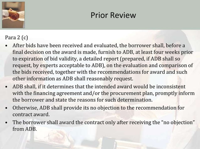 Appendix 1 adb review of procurement decisions | PPTX | Business Accounting & Finance | Business