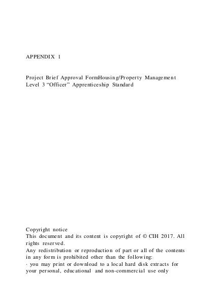 APPENDIX 1 Project Brief Approval FormHousingProperty M | PDF