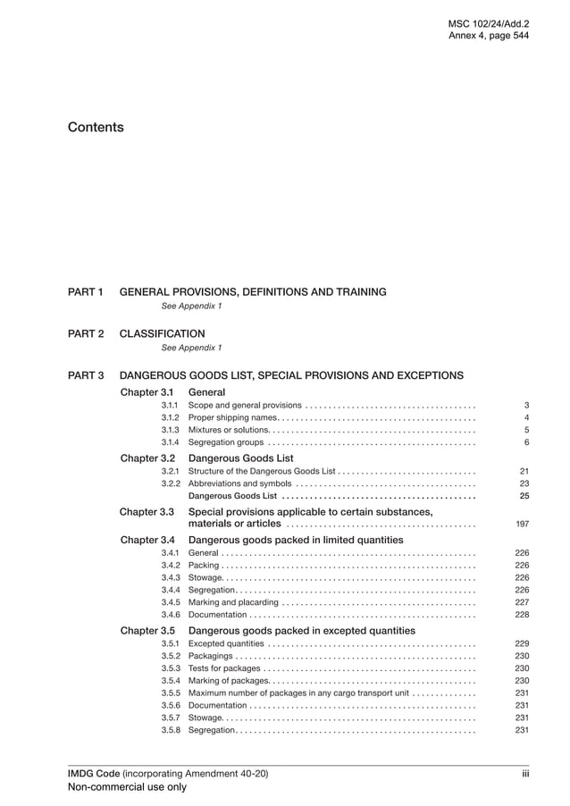 APPENDIX 2-PART 3-DG LIST-IMDG CODE 40-20 (MSC 102-24) (NON-COMMERCIAL ...