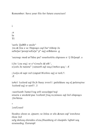 Appendix 2 Computer project Exercises 6i1Part BYou have .docx ...