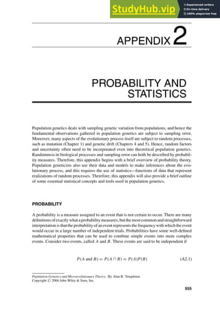Appendix 2 Probability And Statistics | PDF