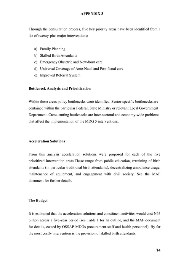 Appendix 3 justification for mdg 5 maf | PDF