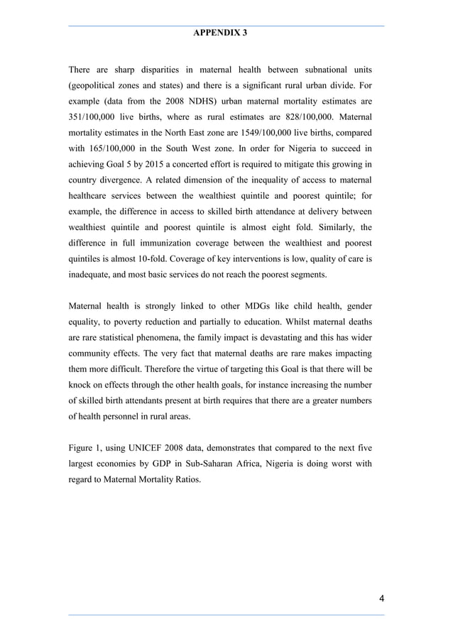 Appendix 3 justification for mdg 5 maf | PDF