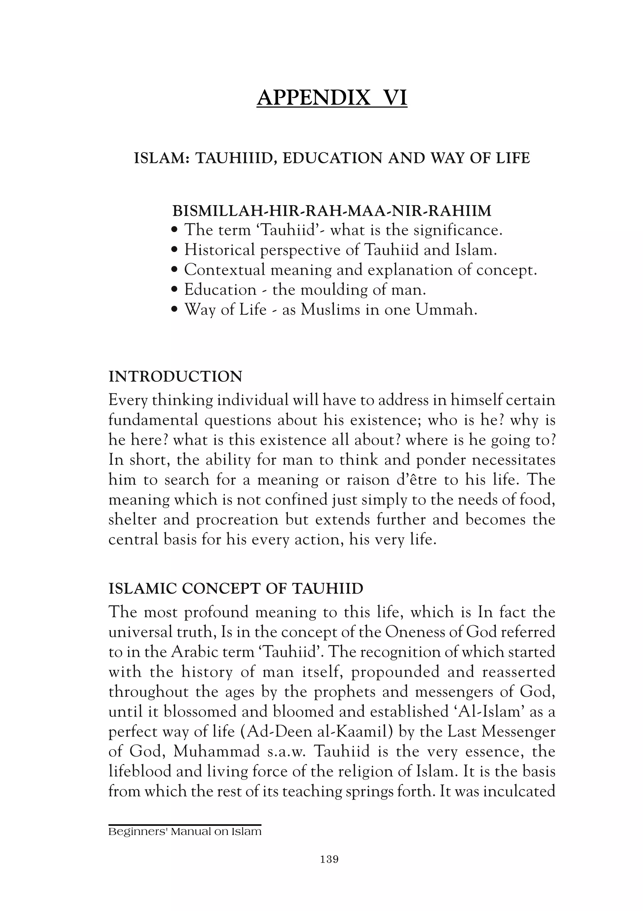 "Beginners' Manual on Islam" (3) -Appendix 5 To Pg 155 | PDF