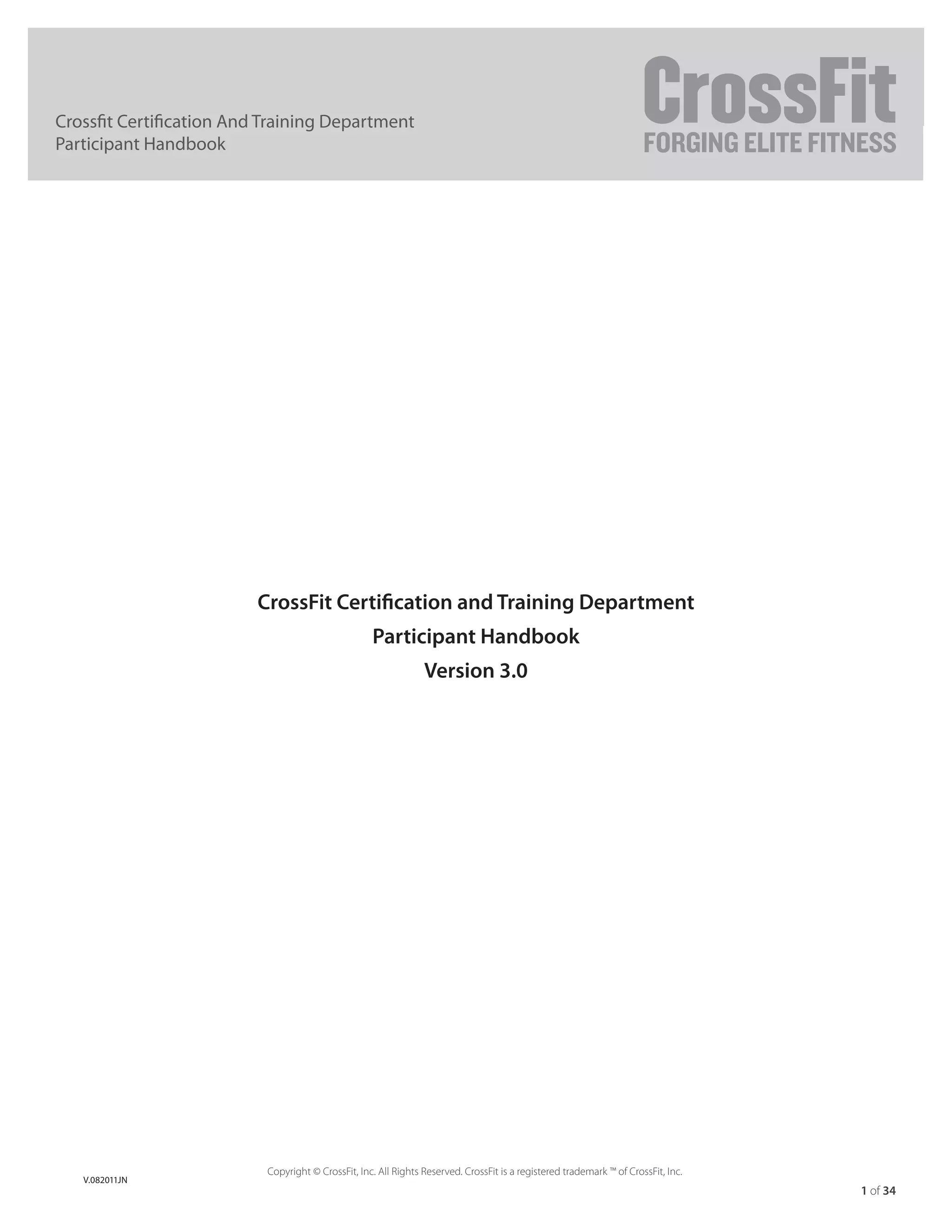 CrossFit Level 1 Official Manual | PDF