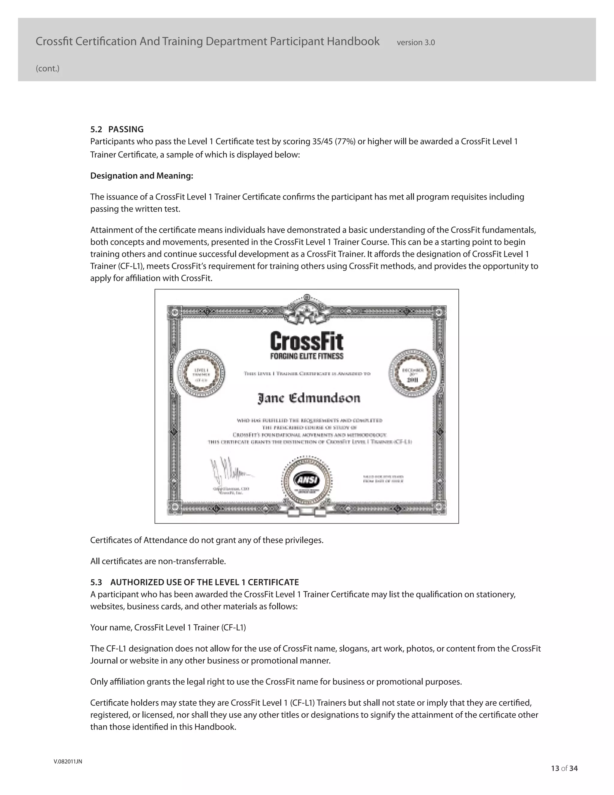 CrossFit Level 1 Official Manual | PDF