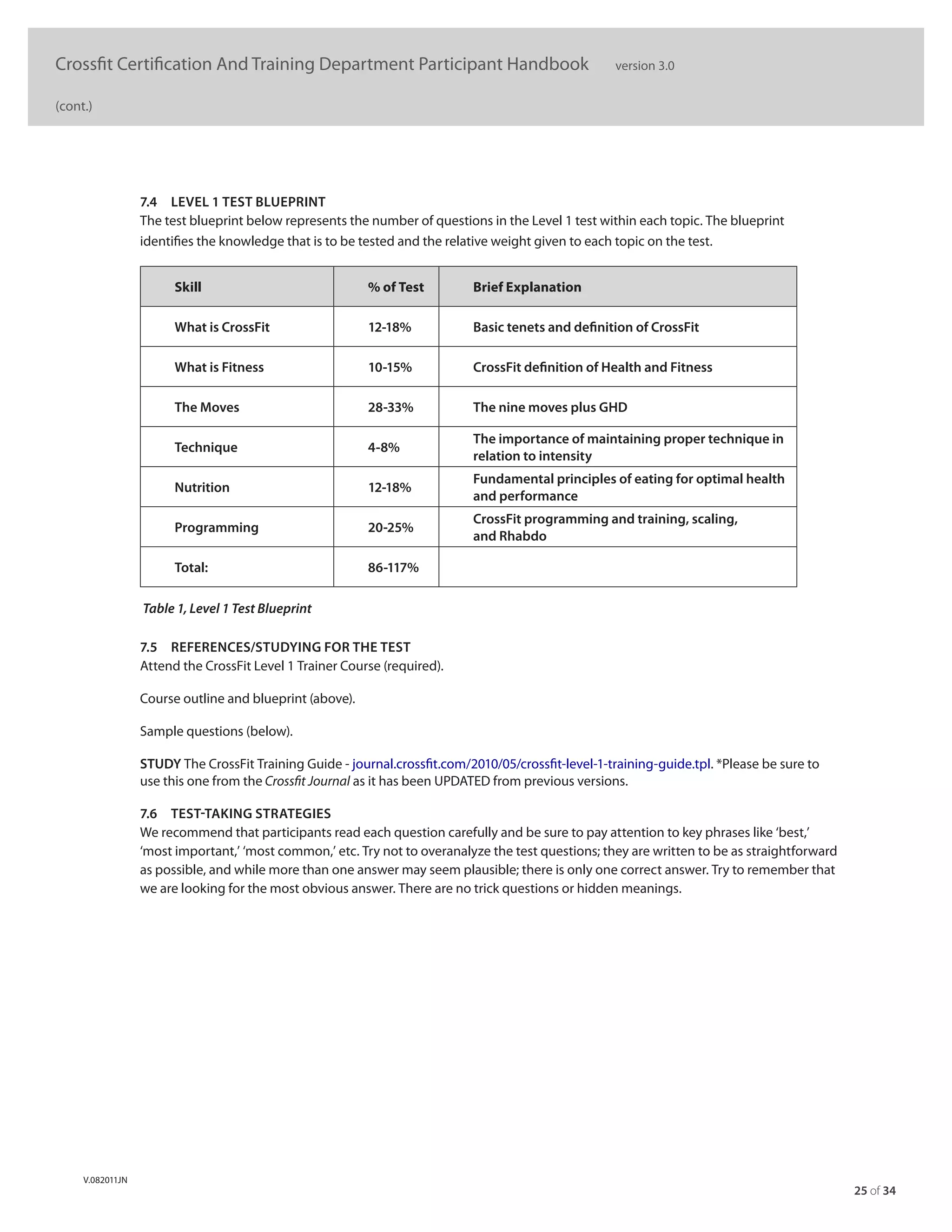 CrossFit Level 1 Official Manual | PDF