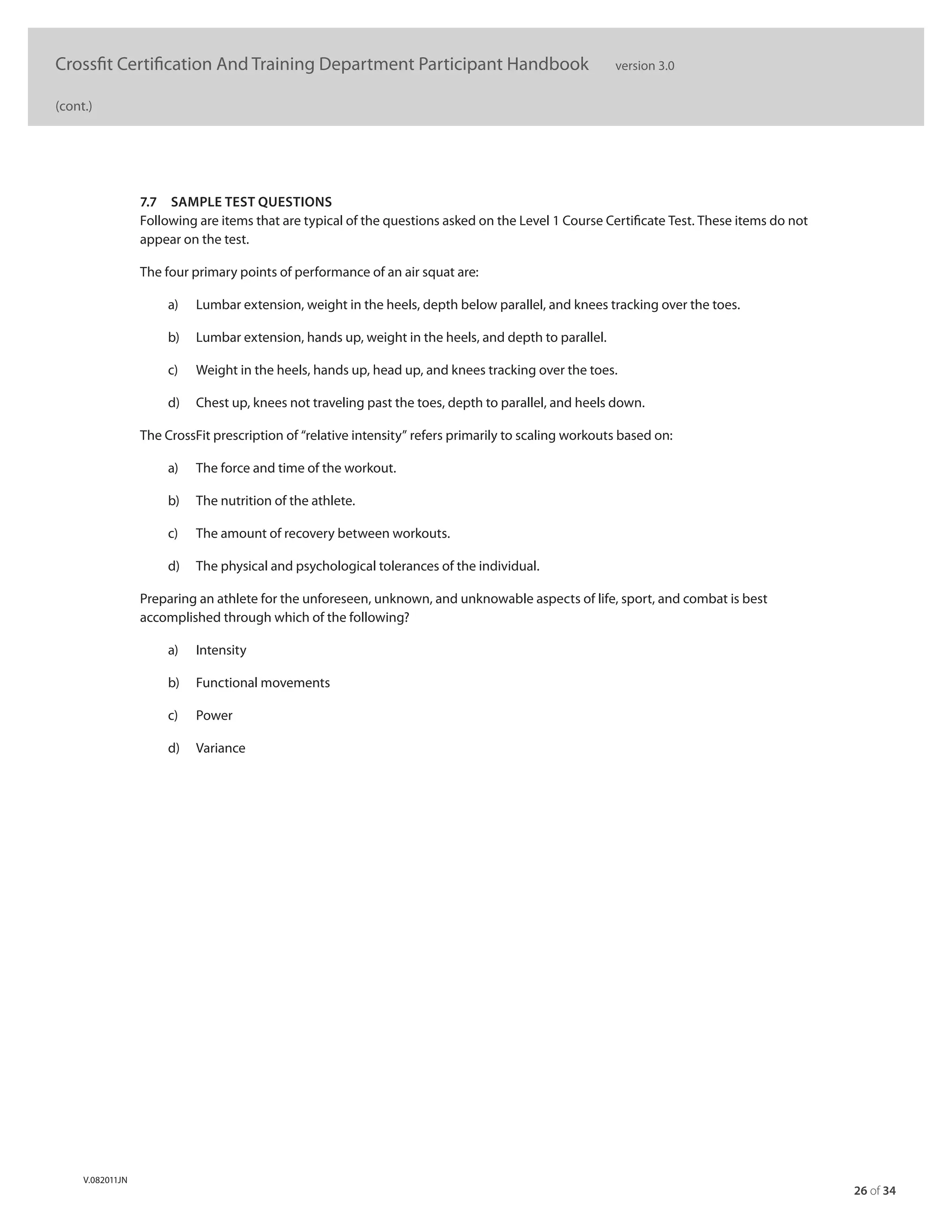 CrossFit Level 1 Official Manual | PDF