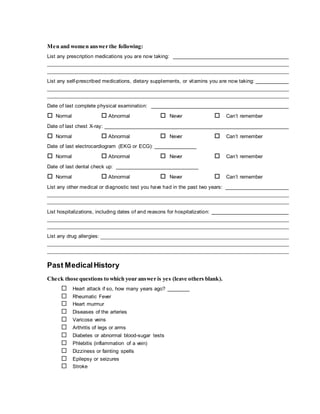 Appendix a medical questionnaire | DOCX
