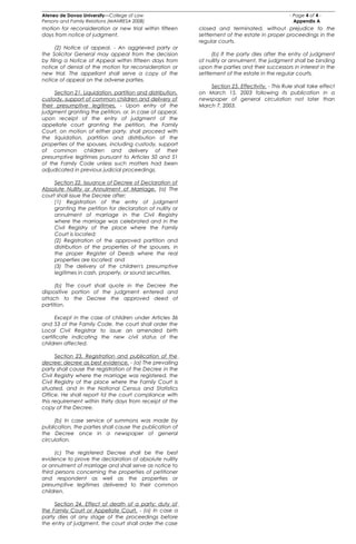 Appendix a rule on declaration of nullity and anulment of marriages | PDF