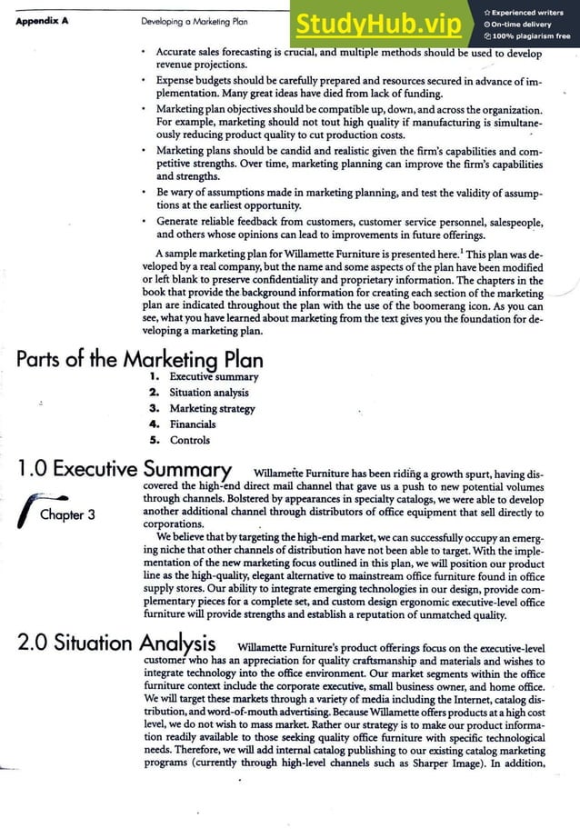 Appendix A-Sample Of Marketing Plan | PDF