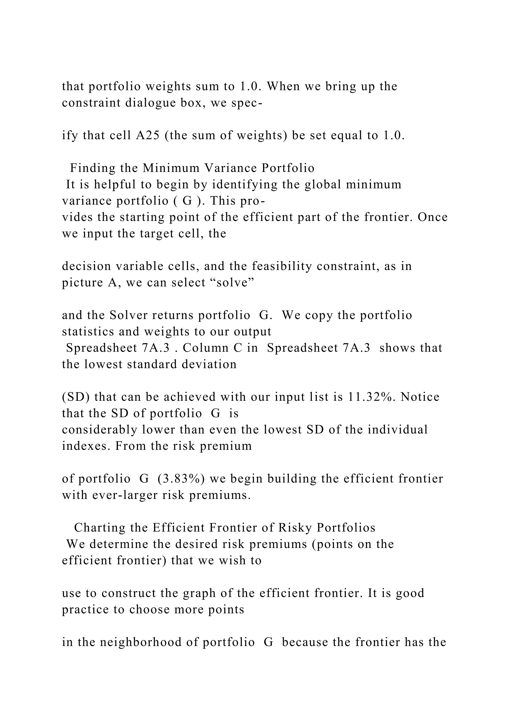 APPENDIX A A Spreadsheet Model for Efficient Diversificatio.docx