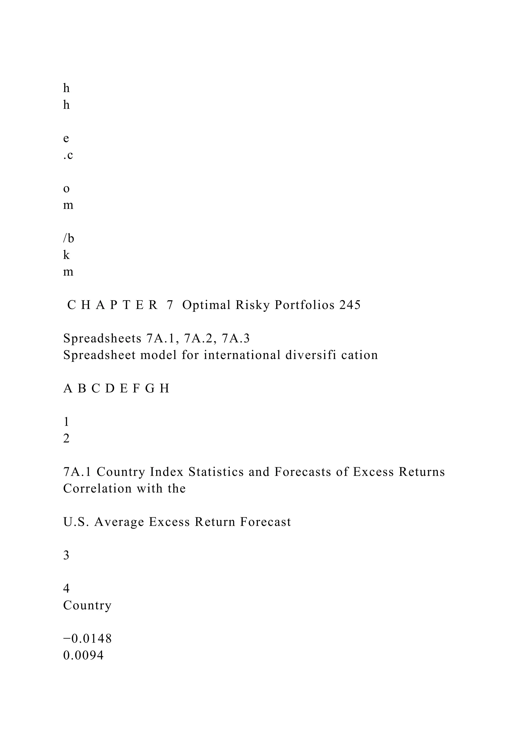 APPENDIX A A Spreadsheet Model for Efficient Diversificatio.docx