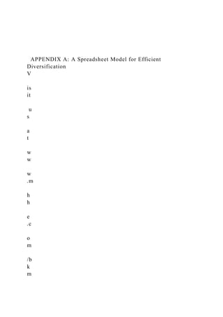 APPENDIX A A Spreadsheet Model for Efficient Diversificatio.docx