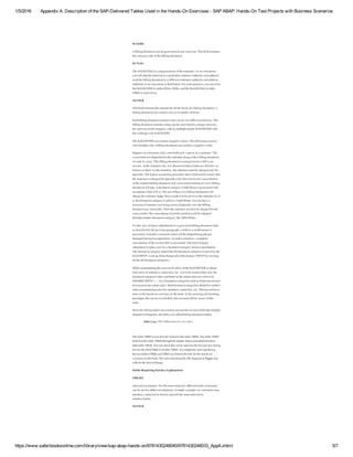 Appendix a description of the sap delivered tables used in the hands-on ...