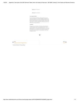 Appendix a description of the sap delivered tables used in the hands-on ...