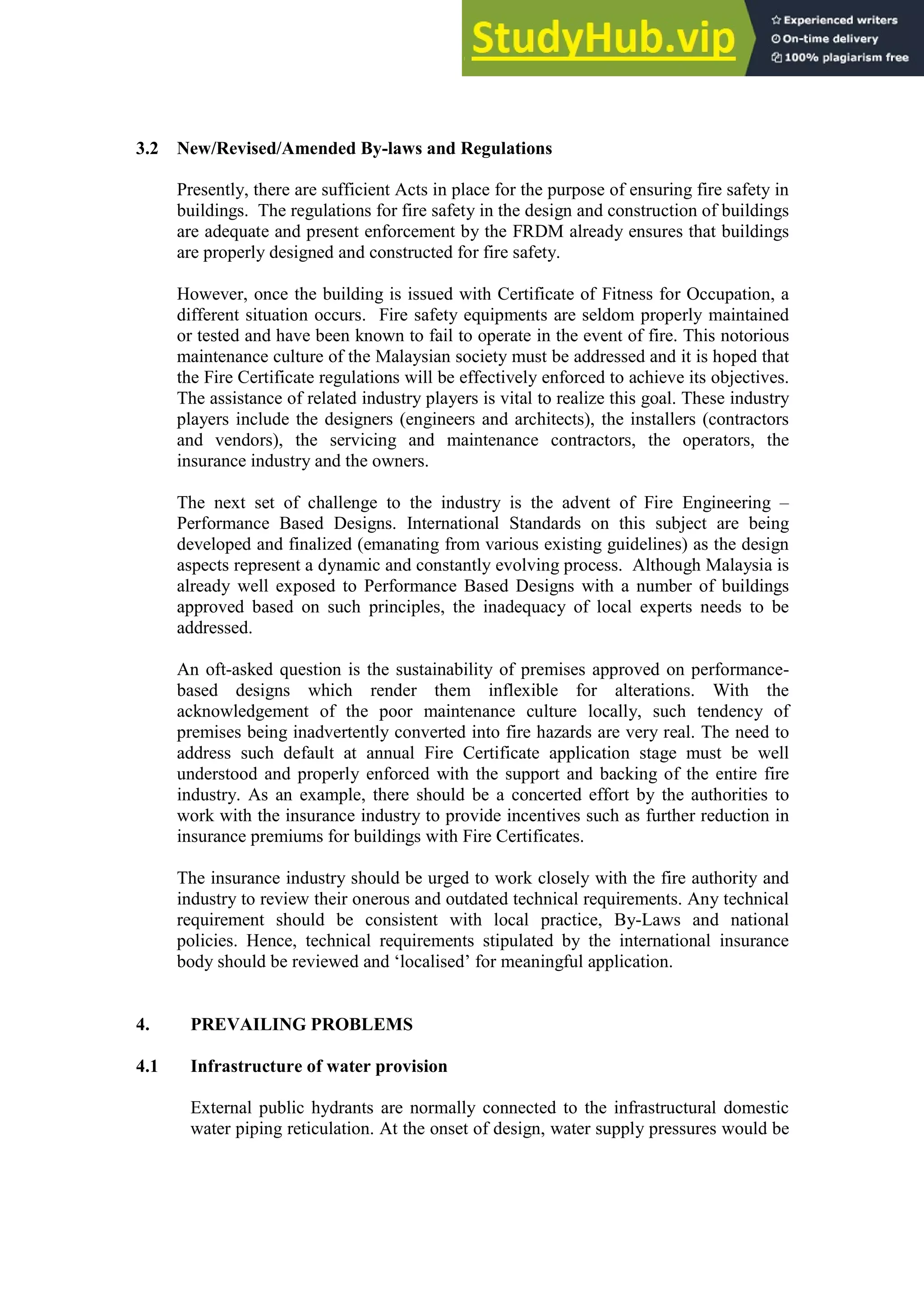 Appendix A POSITION PAPER ON SAFETY AGAINST FIRE IN BUILDINGS CONTENTS ...