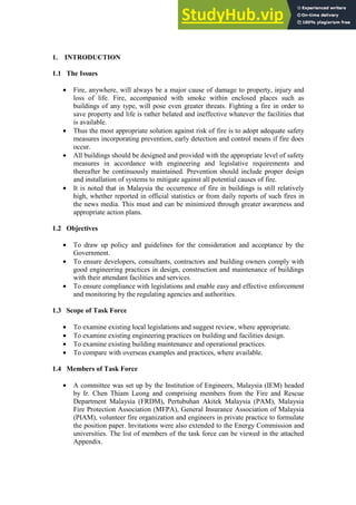 Appendix A POSITION PAPER ON SAFETY AGAINST FIRE IN BUILDINGS CONTENTS ...