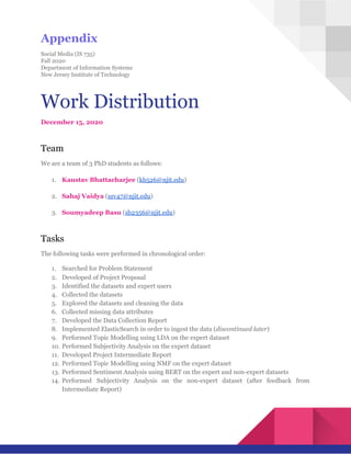 Appendix A Work Distribution | PDF