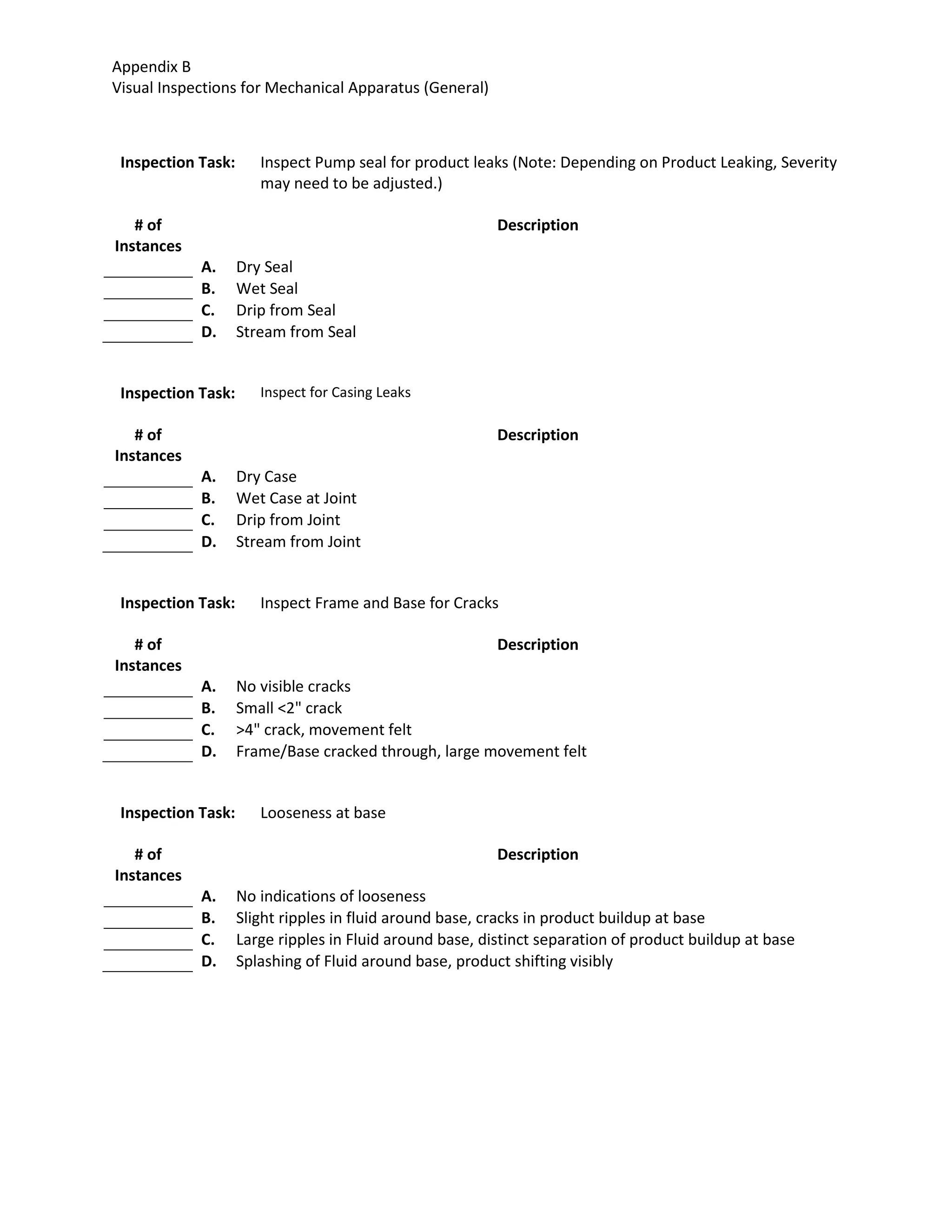 Visual Inspection Examples for Mechanical Apparatus | PDF
