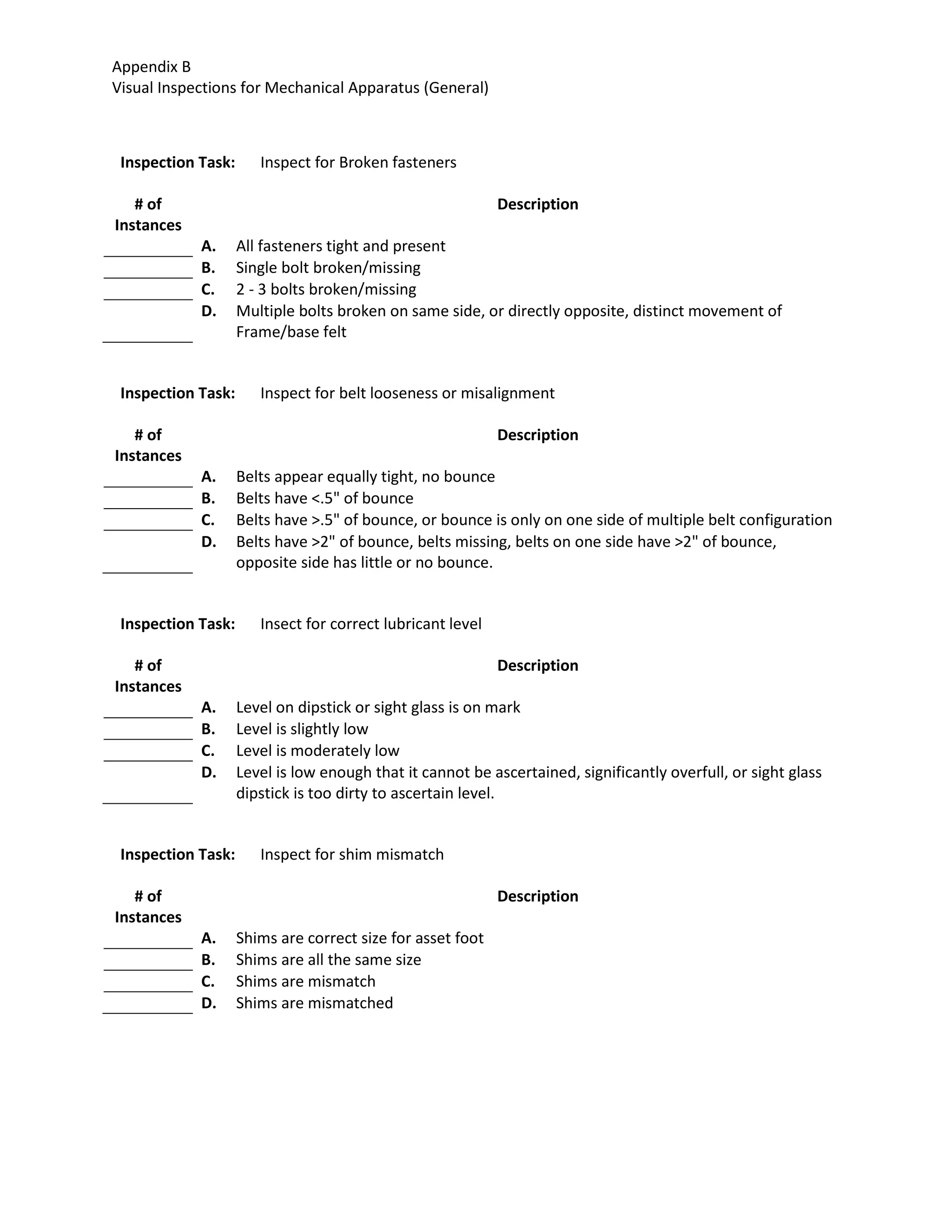 Visual Inspection Examples for Mechanical Apparatus | PDF