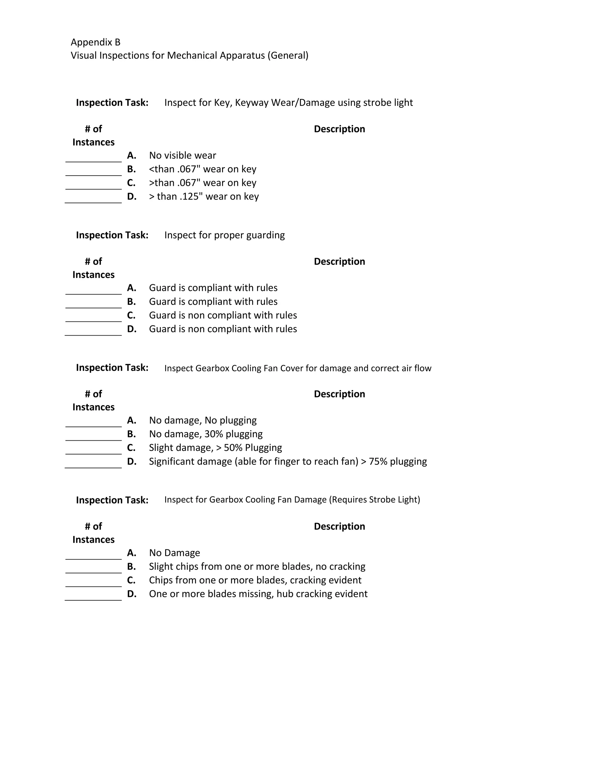 Visual Inspection Examples for Mechanical Apparatus | PDF