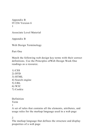 Appendix BIT236 Version 61Associate Level MaterialApp.docx